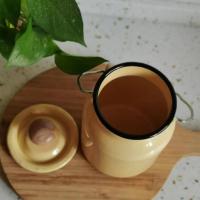 China 2.9L 4.2L 6L Handmade Farmhouse Decorative Milk Can Enamel Carbon Steel Tubs for sale