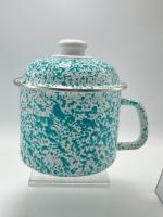 China C Shape Handle Multi Capacity Enamel Noodle Pot Round Milk Cup with Enamel PE Cover Diameter Options 6cm to 15cm for sale
