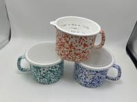 China C Shape Handle Multi Capacity Enamel Noodle Pot Round Milk Cup with Enamel PE Cover Diameter Options 6cm to 15cm for sale