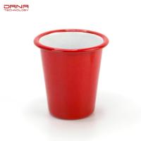 China Daily Multi Capacity Enamel Metal Conical Cups with Rolled Edge Rim 304 Stainless Steel Mugs and Personalized Decal for sale