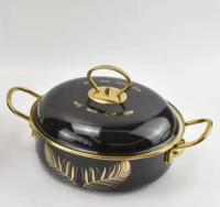 China Cast Iron Enamel Coating Pots Casserole Water Kettle Multipurpose General Gas Induction Cooker for sale