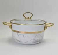 China Eco-Friendly 5PCS Enamel Cookware Cooking Pot Set Cast Iron Enamel Casserole Customized Logo Acceptable for sale