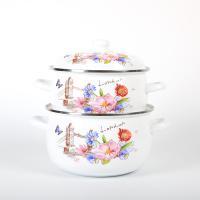 China Customized Logo Enamel Nonstick Soup Pot Multi Size 14 16 18 20 22cm Retro Milk Pot for sale