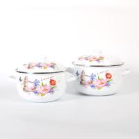 China Customized Logo Enamel Nonstick Soup Pot Multi Size 14 16 18 20 22cm Retro Milk Pot for sale