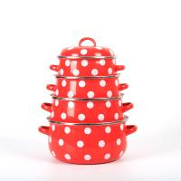 China Customized Logo Enamel Nonstick Soup Pot Multi Size 14 16 18 20 22cm Retro Milk Pot for sale