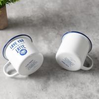 China Carbon Steel Handmade 12oz Sublimation Blank White Enamel Cup Camping Mug Coffee Milk Mugs Cups Christmas Gift Choice for sale