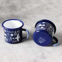 China Carbon Steel Handmade 12oz Sublimation Blank White Enamel Cup Camping Mug Coffee Milk Mugs Cups Christmas Gift Choice for sale