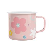 China Carbon Steel Handmade 12oz Sublimation Blank White Enamel Cup Camping Mug Coffee Milk Mugs Cups Christmas Gift Choice for sale
