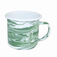 China 1400ml Vintage Speckled Enamel Camping Cup Custom Classic Stoneware Mug Printing Logo Enamel Campfire Coffee Mugs 201R for sale