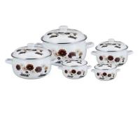 China Enamel Porcelain 5PCS Turkey Pot Casserole Set Customized Logo Sizes 18 To 26cm for sale