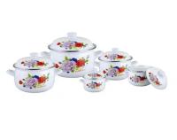 China Enamel Porcelain 5PCS Turkey Pot Casserole Set Customized Logo Sizes 18 To 26cm for sale