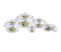 China Enamel Porcelain 5PCS Turkey Pot Casserole Set Customized Logo Sizes 18 To 26cm for sale