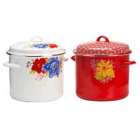 China Handmade Enamel Steamer Giant Pot Including Customized Logo Acceptable for sale