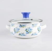 China Mini Kitchen Enamel Casserole Set 3PCS Green Enamel Casserole Pots Cookware Set for sale