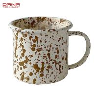China Iron 350ml Enamel Mugs Outdoor Camping Enamel Coffee Mugs Custom Design for sale
