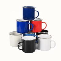 China C Shape Handle Custom Design Enamel Coffee Mugs Milk Mugs Hot Water Mugs Designed for Camping and Outdoor Enthusiasts for sale