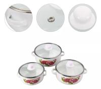 China Plastic Knob Set De 3 Ollas Tapa Crystal Porcelanadizado Hot Spot for sale