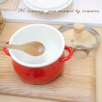 China 16cm Porcelain Enamel Pot Doubled Handles Hot Stew Pot Customized Logo Anti Allergenic for sale