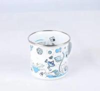 China 150g Handmade Classic Guaranteed Iron 12oz Vintage Enamel Mug Featuring Colorful Printing Suitable for Drink for sale