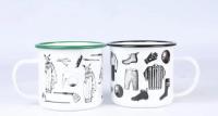 China 150g Handmade Classic Guaranteed Iron 12oz Vintage Enamel Mug Featuring Colorful Printing Suitable for Drink for sale