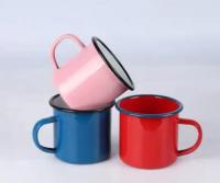 China 150g Enamel Mug Sublimation 12oz Cups Straight Tumbler Blanks Wine Water Bottle for sale