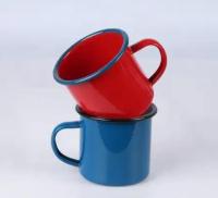 China 150g Enamel Mug Sublimation 12oz Cups Straight Tumbler Blanks Wine Water Bottle for sale