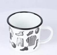 China OEM Colorful Enamel Steel Mug 12oz 350ml Carbon Steel Drinking Camping Mug for sale