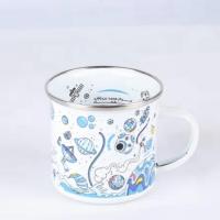 China OEM Colorful Enamel Steel Mug 12oz 350ml Carbon Steel Drinking Camping Mug for sale