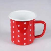 China OEM Colorful Enamel Steel Mug 12oz 350ml Carbon Steel Drinking Camping Mug for sale