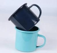 China 201R Sturdy Metal Enamel Mug Enamel Drinkware High Quality Enamelware Equipped With Custom Logo High Temperature Logo Printing for sale