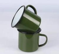 China Nordic Matte Black White Steel Enamel Coffee Mug 350ml 15oz OEM Color for sale