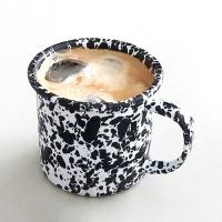 China Carbon Steel Enamel Mug Customized Marble Speckles Black Blue White Soy Wax Candle 500ml 650ml 740ml 1250ml Handmade Cup for sale