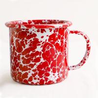China Carbon Steel Enamel Mug Customized Marble Speckles Black Blue White Soy Wax Candle 500ml 650ml 740ml 1250ml Handmade Cup for sale
