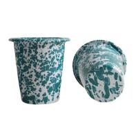 China Carbon Steel Enamel Mug Customized Marble Speckles Black Blue White Soy Wax Candle 500ml 650ml 740ml 1250ml Handmade Cup for sale