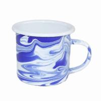 China Small Enamel Custom Mugs 350ml 500ml Speckle Coating EU FDA Certified Bottom Logo for sale