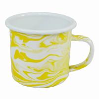 China Small Enamel Custom Mugs 350ml 500ml Speckle Coating EU FDA Certified Bottom Logo for sale