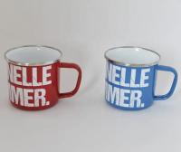 China 350ml Capacity Outdoor Camping Enamel Coffee Mugs Featuring Custom Design and 80000pieces Year Production for sale