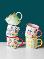 China 350ml Capacity Outdoor Camping Enamel Coffee Mugs Featuring Custom Design and 80000pieces Year Production for sale