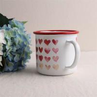 China 350ml Capacity Outdoor Camping Enamel Coffee Mugs Featuring Custom Design and 80000pieces Year Production for sale