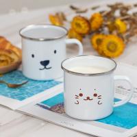 China 150g 350ml Enamel Coffee Mug Featuring High Temperature Logo Printing Ideal for Camping Hiking Outdoor Travel Activities for sale