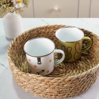 China 150g 350ml Enamel Coffee Mug Featuring High Temperature Logo Printing Ideal for Camping Hiking Outdoor Travel Activities for sale