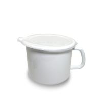 China Customized Color Enamel Milk Mug 14 15cm With PE Lids Decals Thickness 0.8mm for sale