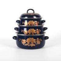 China Customized Logo Enamel Soup Pots Set Non Stick Cookware Set Casserole Kitchen for sale