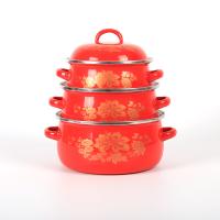 China Customized Logo Enamel Soup Pots Set Non Stick Cookware Set Casserole Kitchen for sale