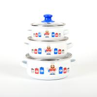 China Customized Logo Enamel Soup Pots Set Non Stick Cookware Set Casserole Kitchen for sale