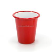 China Customized Color Enamel Mug Double Coating 12oz 17oz Custom Logo Printing Camping Coffee Tea Mug Cups Collection for sale