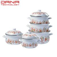 China Customized Color Enamel Casserole Set Cooking Soup Pots Set 12cm 14cm 16cm for sale