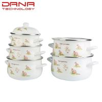 China Customized Color Enamel Casserole Set Cooking Soup Pots Set 12cm 14cm 16cm for sale
