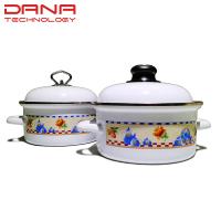 China Customized Color Enamel Casserole Set Cooking Soup Pots Set 12cm 14cm 16cm for sale