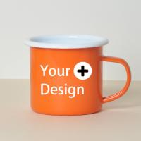 China Enamel Coating Double Coating 12 Oz Coffee Mug Custom Style White Camping Enamel Cup Excellent for Custom Logo Printing for sale
